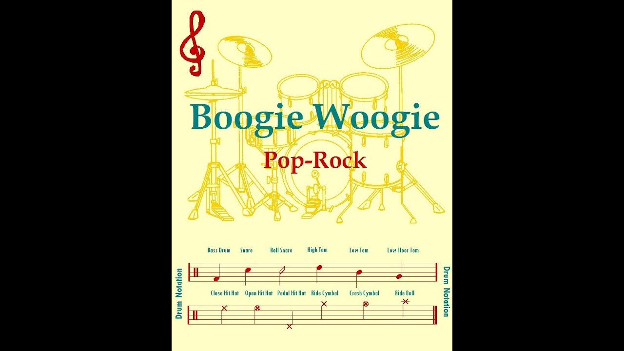 Pop-Rock - Boogie Woogie 01 - Beginner Drum Tutorial - YouTube