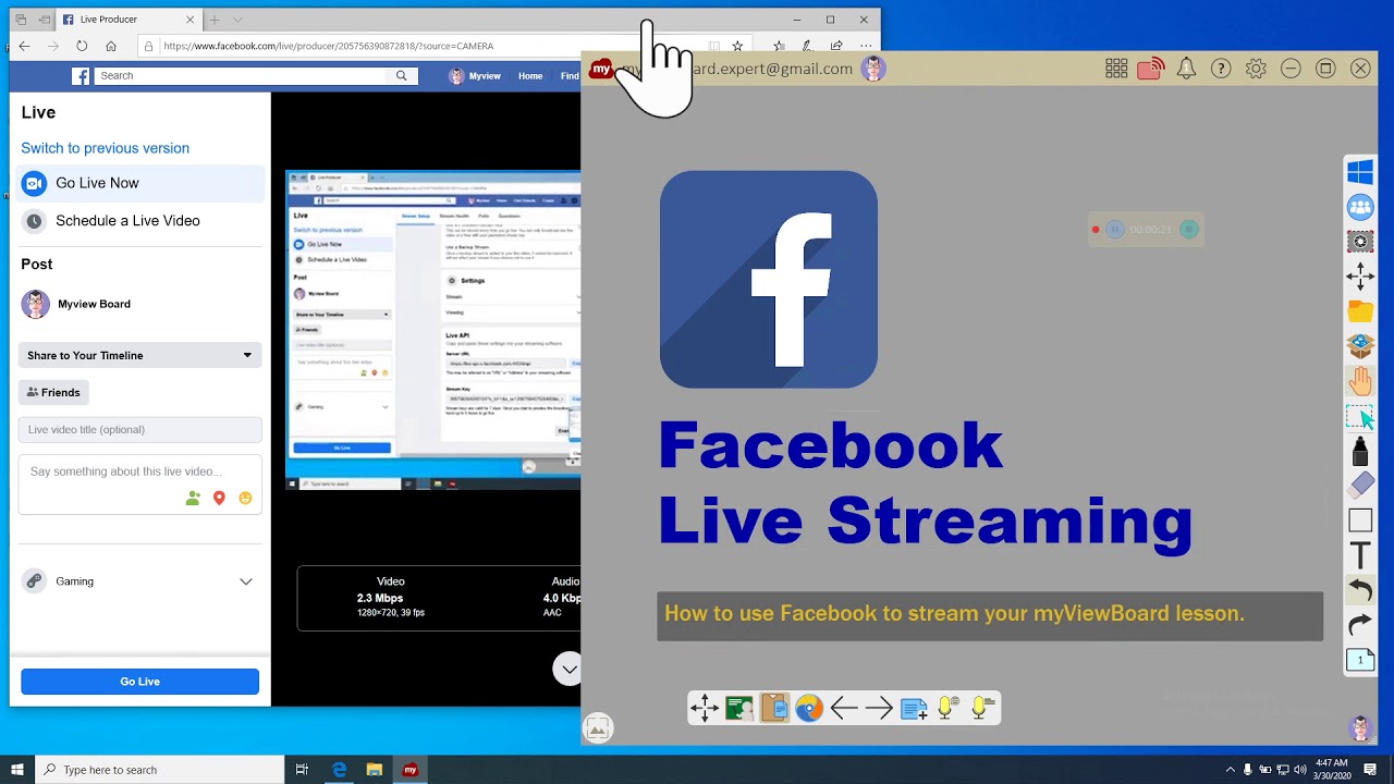 How to use Facebook to stream your lesson - YouTube