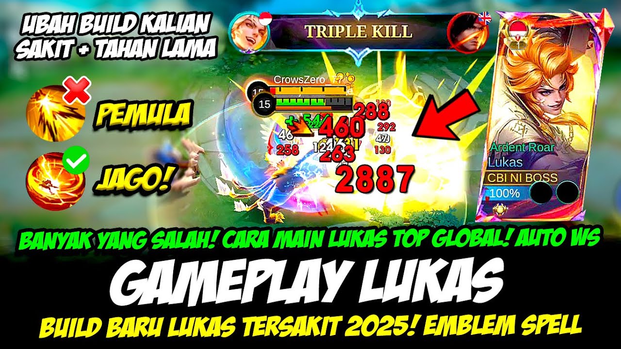 TIPS BARU MAIN LUKAS EXP LANE + COMBO LUKAS TERKUAT BUILD LUKAS ...