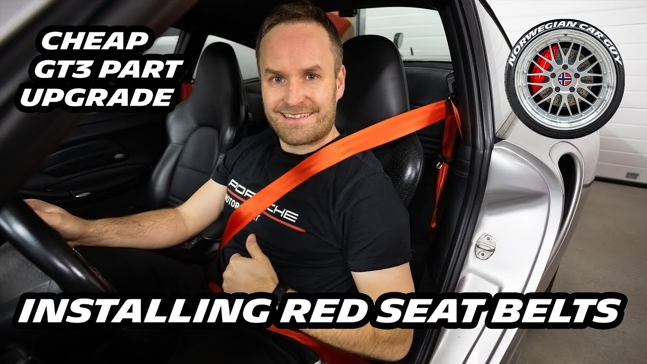 How to install or replace red seat belts + GT3 belt cover on Porsche ...
