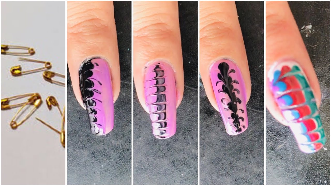 Easy & Simple Nail Art Design | Using Safety Pin | #naildesign# ...