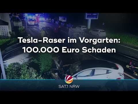Tesla-Raser im Vorgarten: 100.000 Euro Schaden