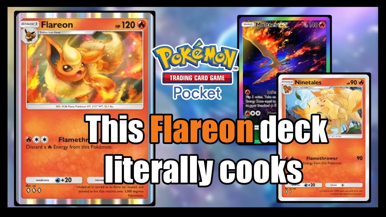 Flareon can sometimes cook in Pokemon TCG Pocket. fun fire Eevee deck ...
