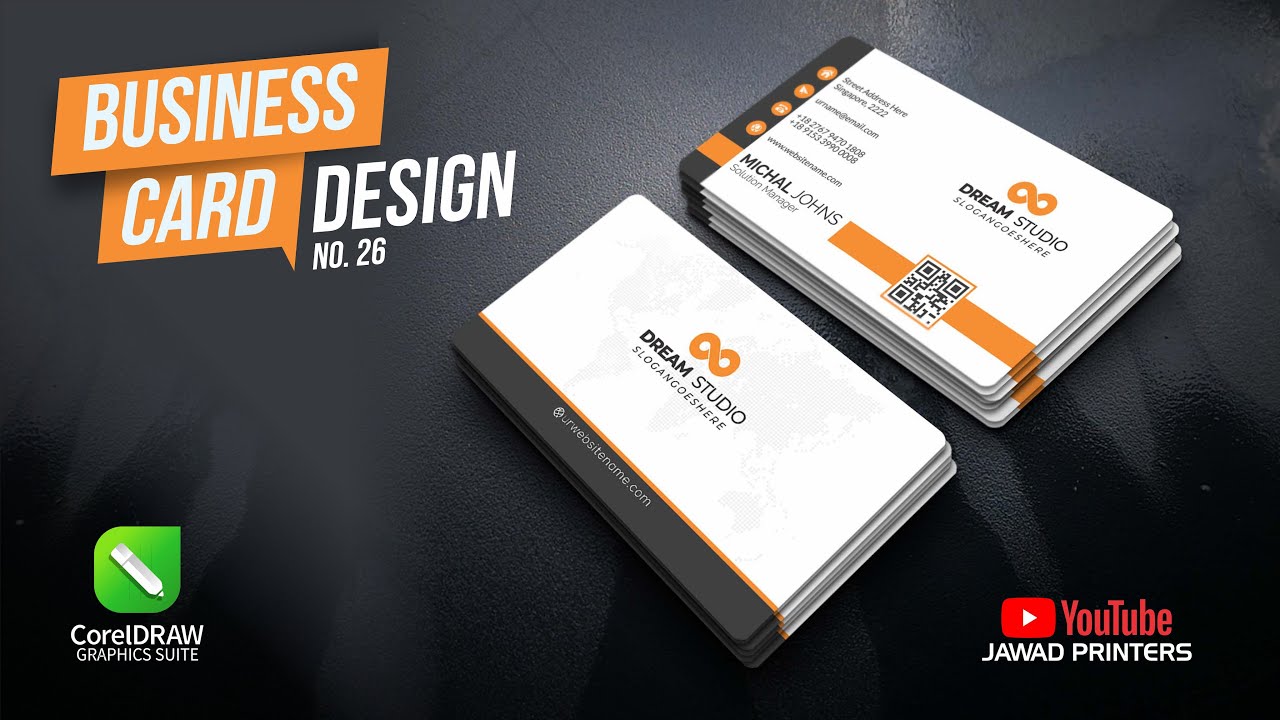 Business Card Design | Idea #. 26 | CorelDraw Tutorial @jawadprinters ...