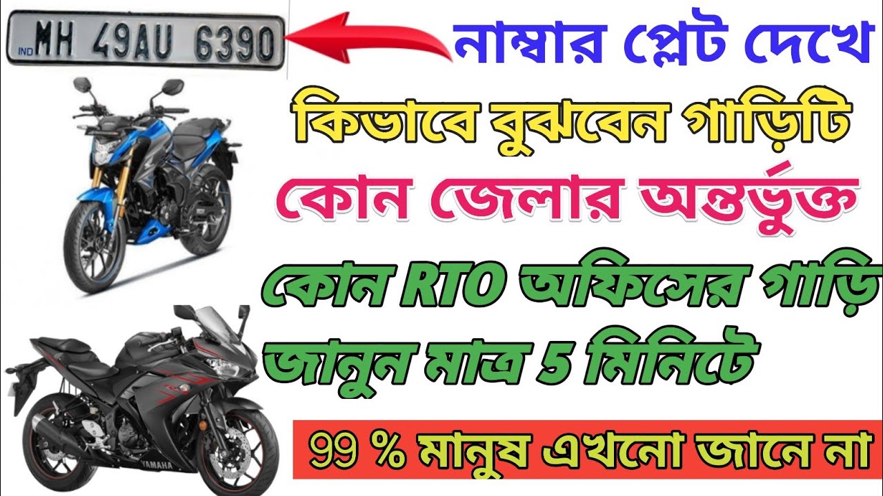 #wbrto RTO Codes for Vehicles Registration| শুধু নাম্বার প্লেট দেখেই ...