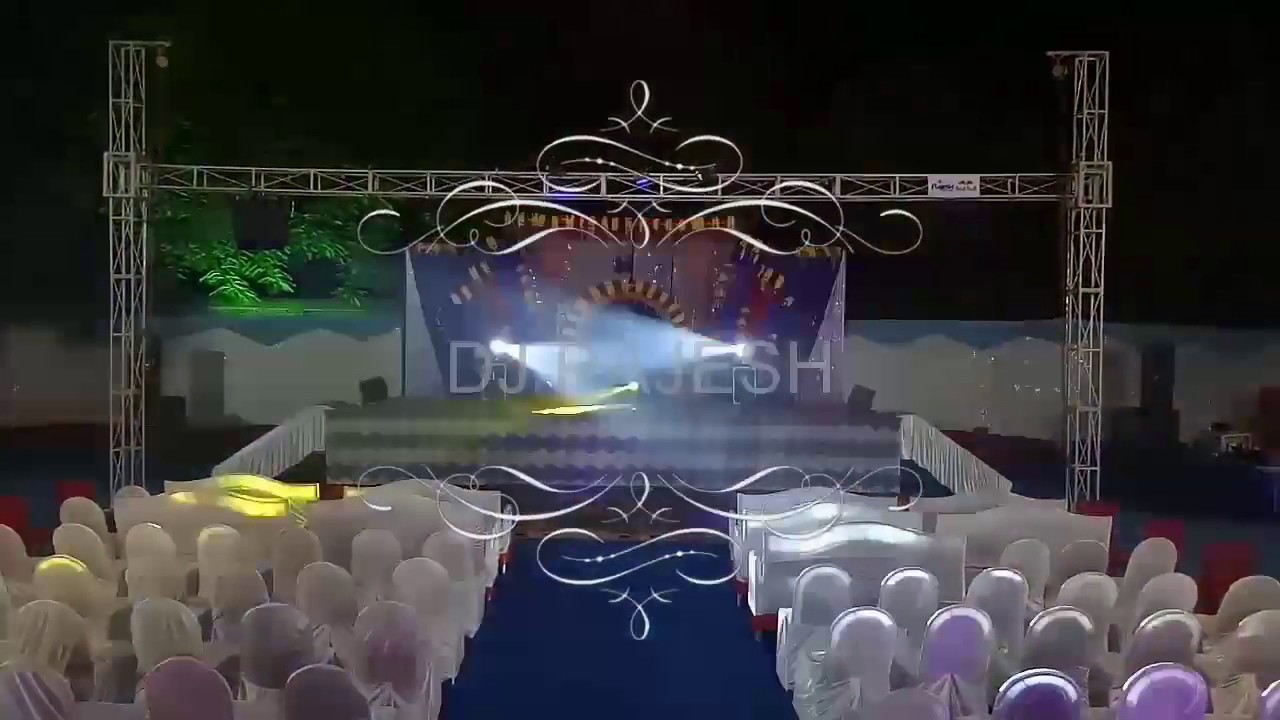 Stage lighting and sound setup for sangeet Dj Rajesh - YouTube