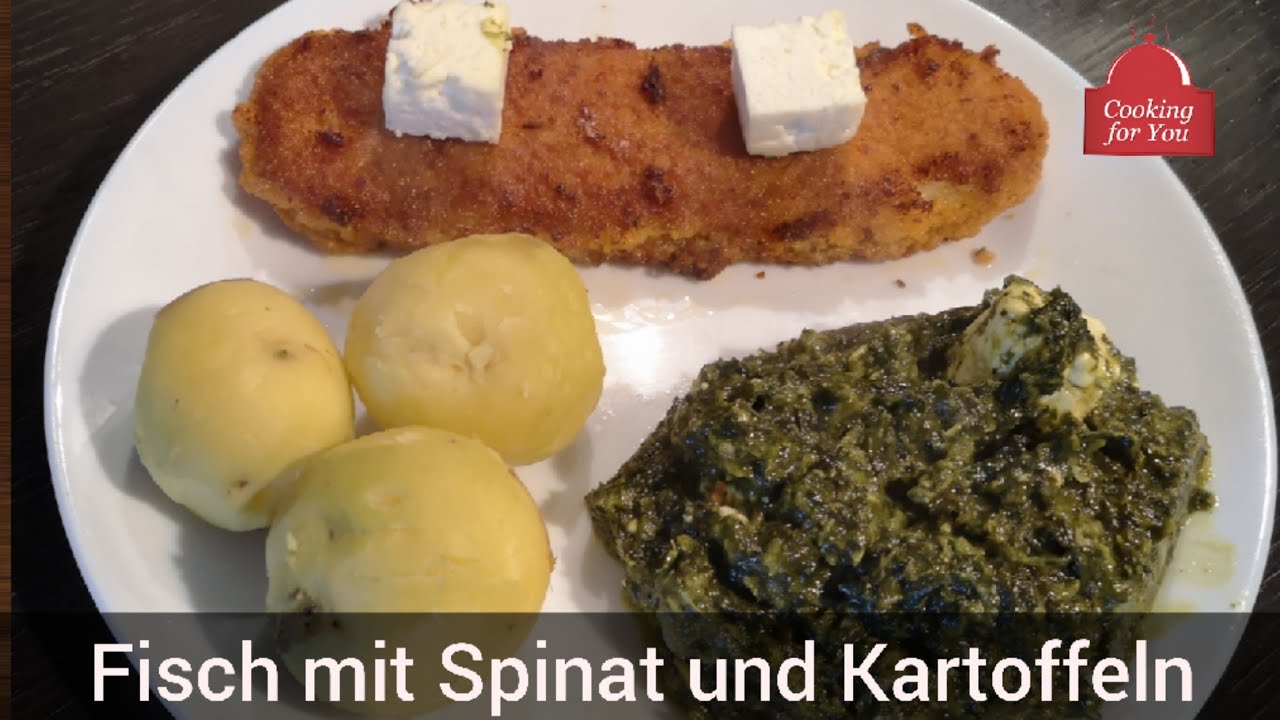 Fisch mit Spinat und Kartoffeln | Seelachsfilet mit Rahmspinat und ...