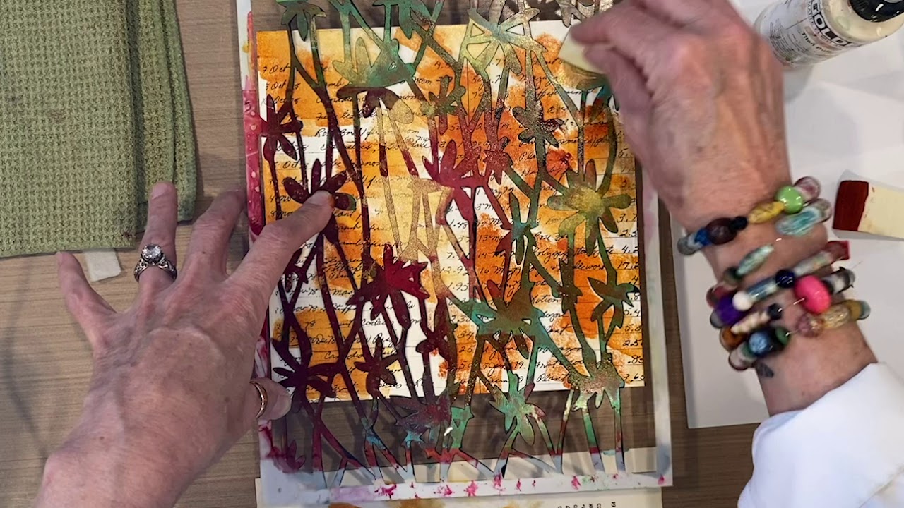 Stenciled Base Layer for Collage–Tutorial Tidbits - YouTube
