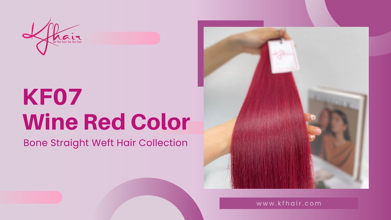 KF07 - WINE RED COLOR - BONE STRAIGHT WEFT HAIR COLLECTION | KFHAIR ...