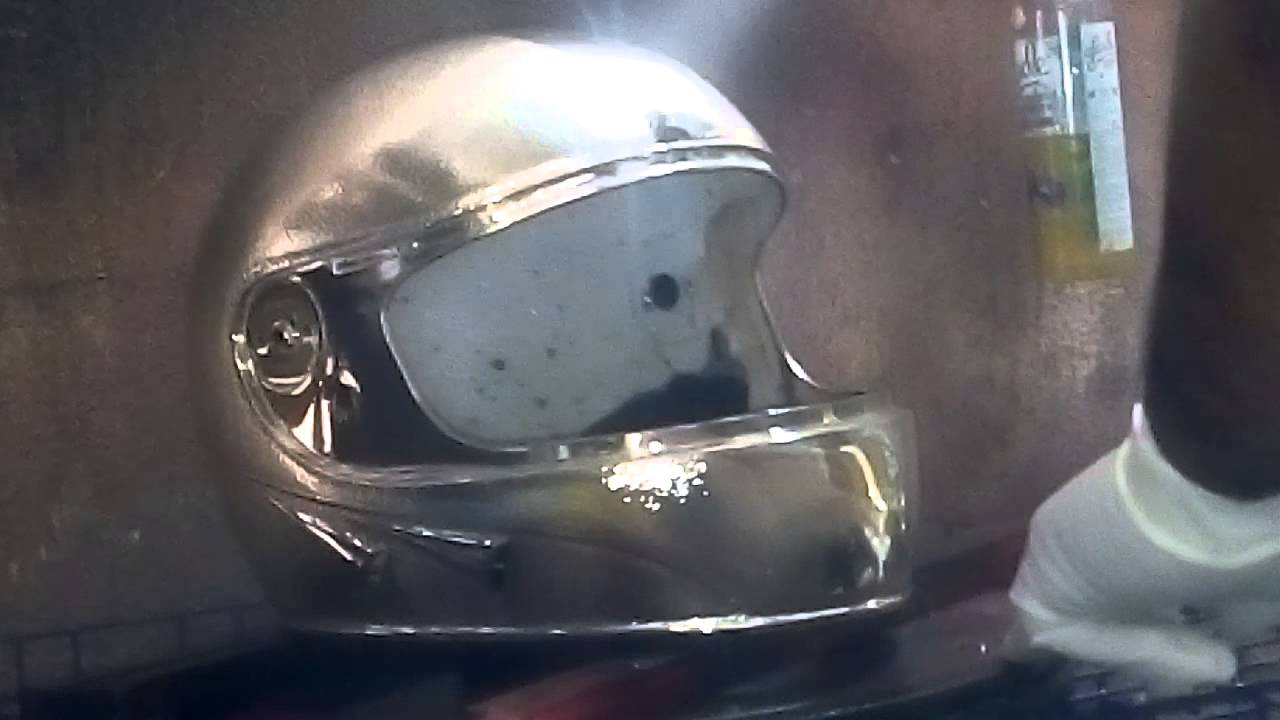 Helmet getting a mirror chrome effect - YouTube