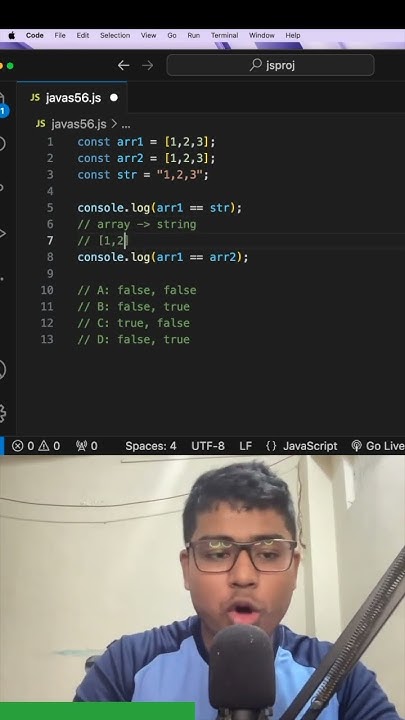 strict equality vs loose equality javascript | TJIQ 56 #shorts #shortvideo #shortsfeed # ...