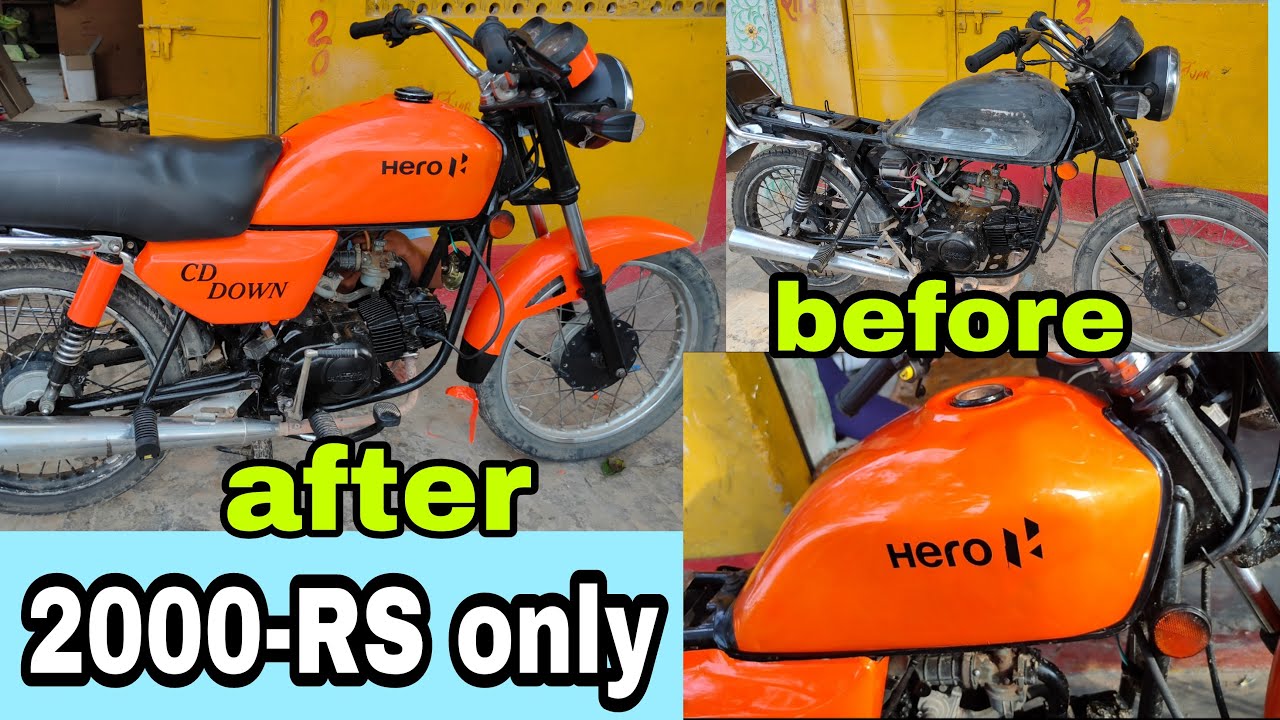 Hero honda CD down bike modify. #hero ##cd Down - YouTube