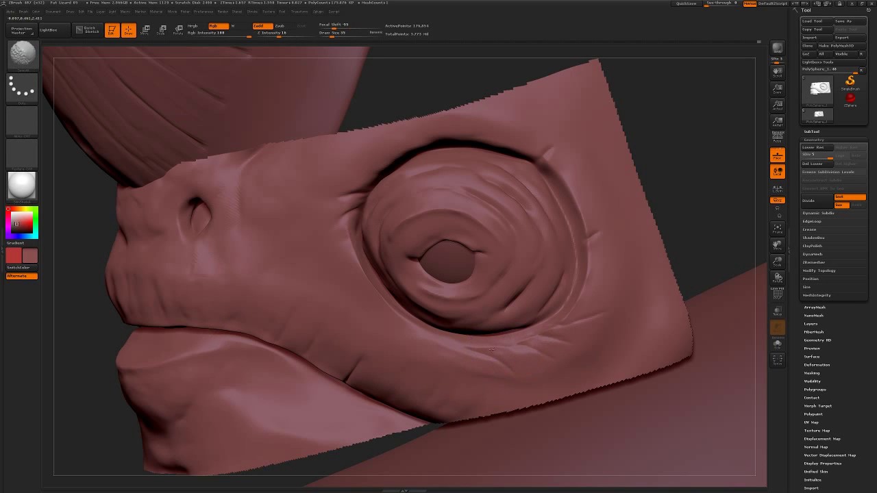Zbrush Sculpting Practice - Fat Lizard - Part 2 - YouTube