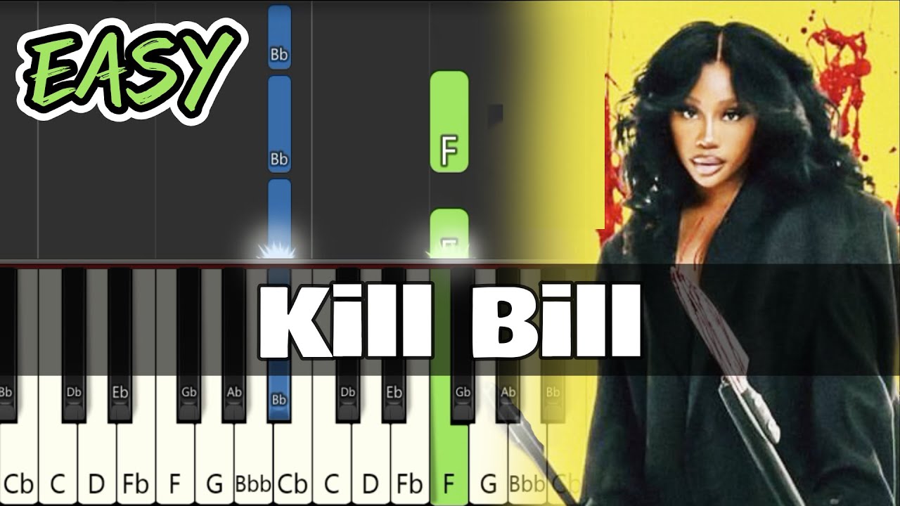 Kill Bill – SZA (Easy Piano Tutorial) | Sheet Music + MIDI file - YouTube