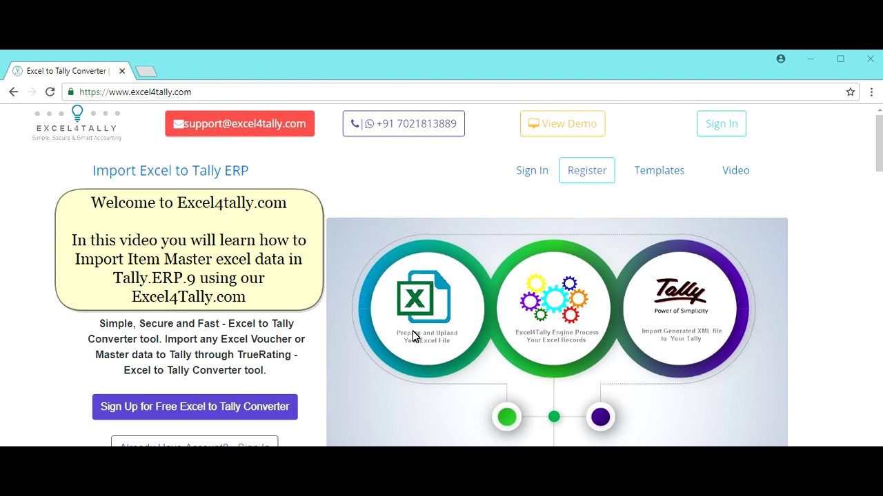Excel to Tally - Import Item Master Data to Tally Using Excel4Tally.com ...