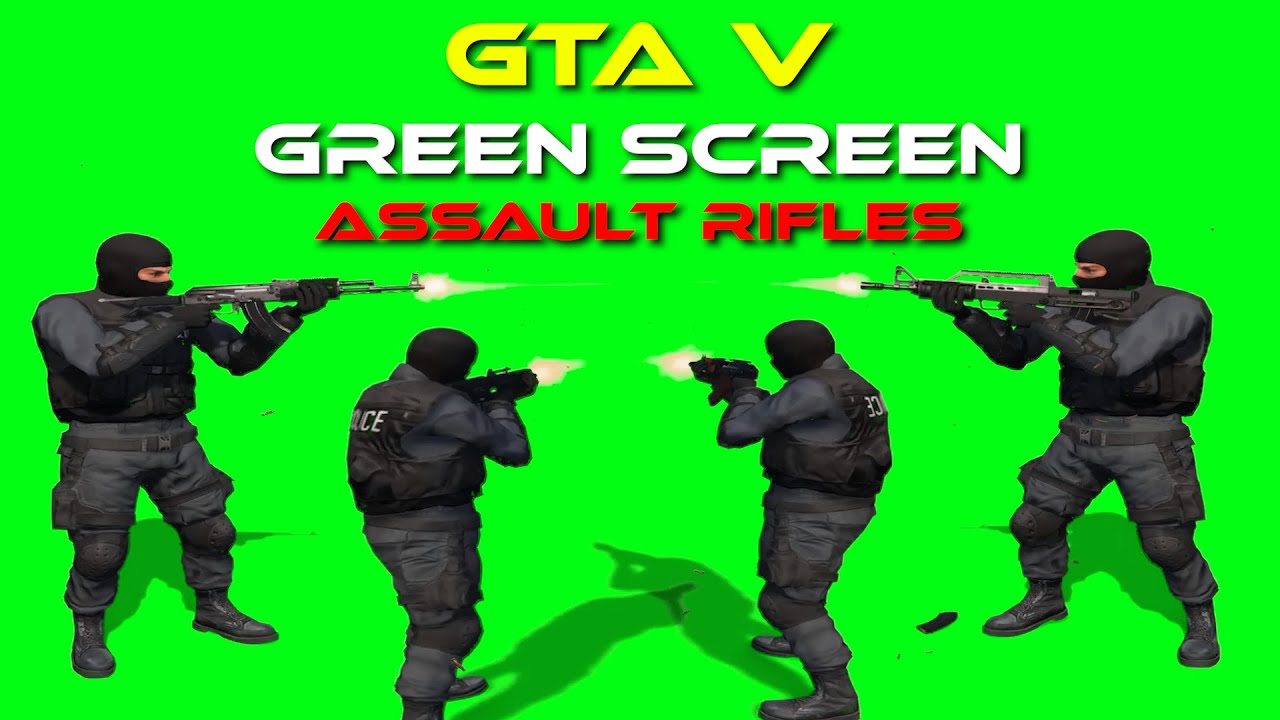 GTA V Green Screen Assault Rifles || Green Screen Effects || GTA V MODS ...