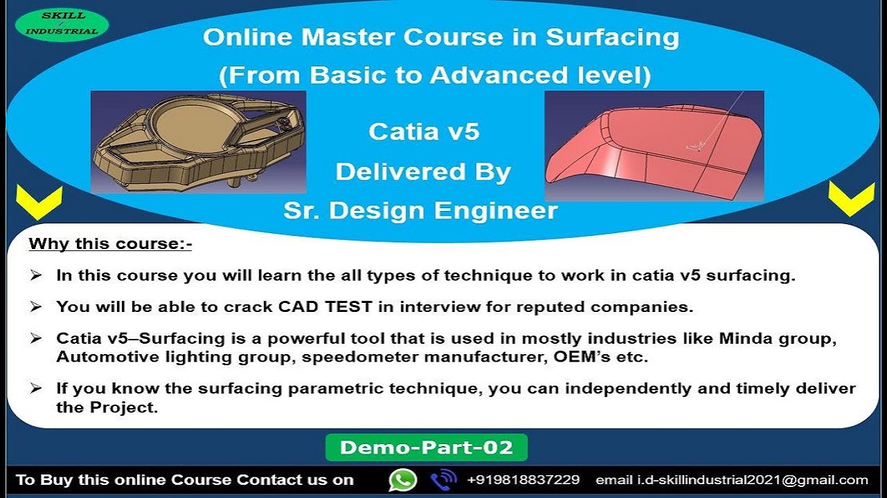 Master course in surfacing|Catia v5|By Sr. Design Engineer (Demo-part 2 ...