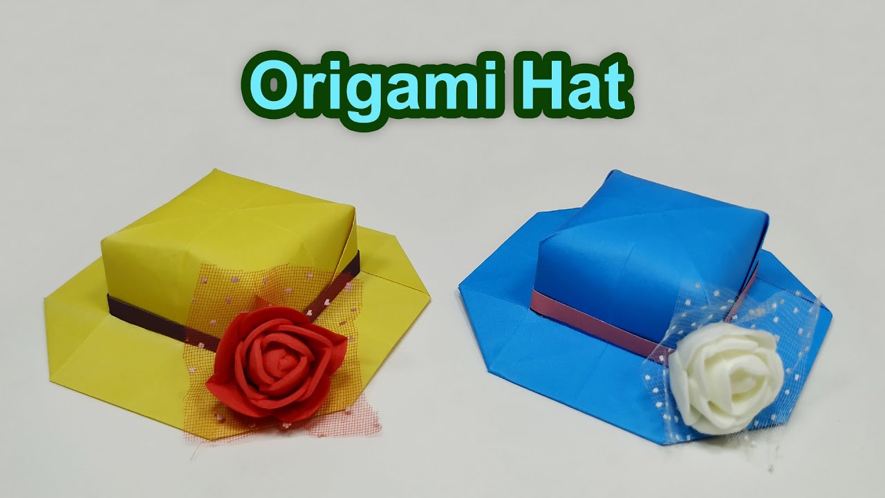 How to make Origami Hat / Cute little paper hats Origami Paper Crafts ...