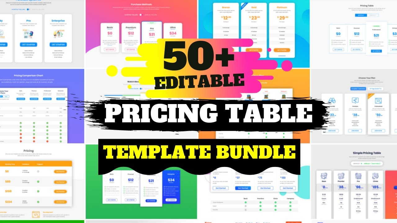 50 Editable Premium Pricing Page Design: Best Practices,templates - YouTube