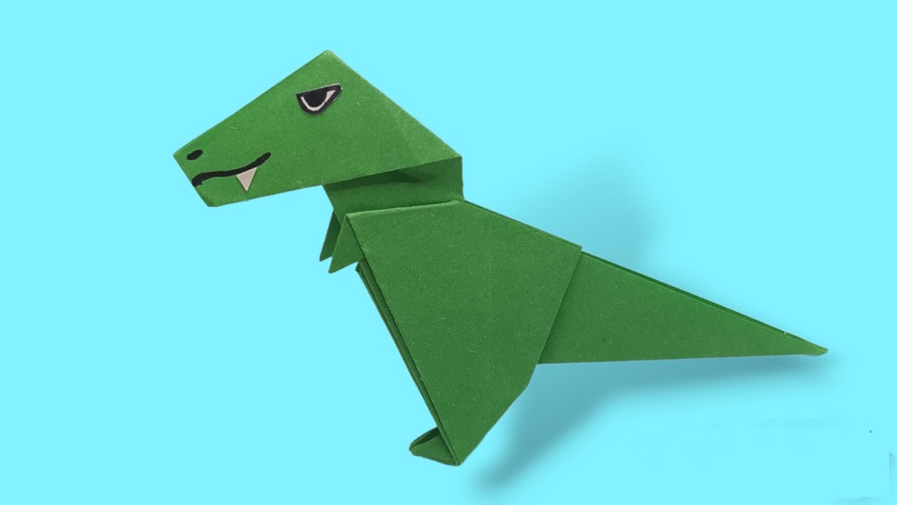 DIY Tutorial Origami Dinosaurus | origami T-rex - YouTube