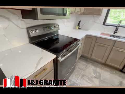 Calacatta Bella Quartz and Full Backsplash Countertop - YouTube
