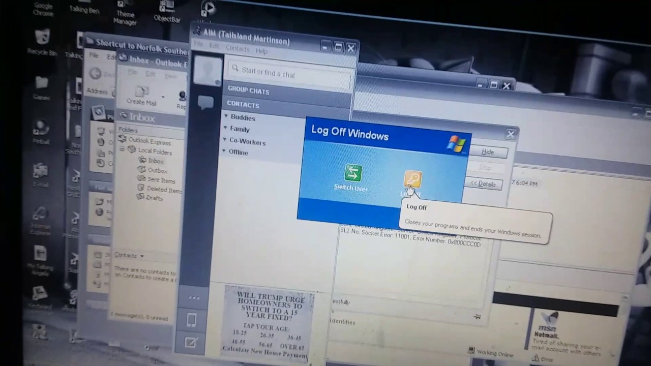 Windows XP (Codename Legacy) Logoff and Logon - YouTube