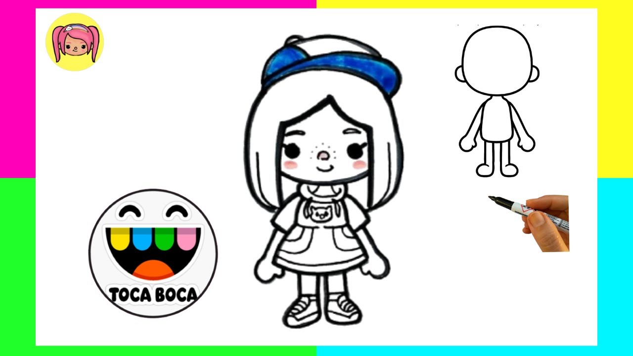 Toca Boca Drawing Easy, How to Draw Toca Boca Paper Doll - YouTube