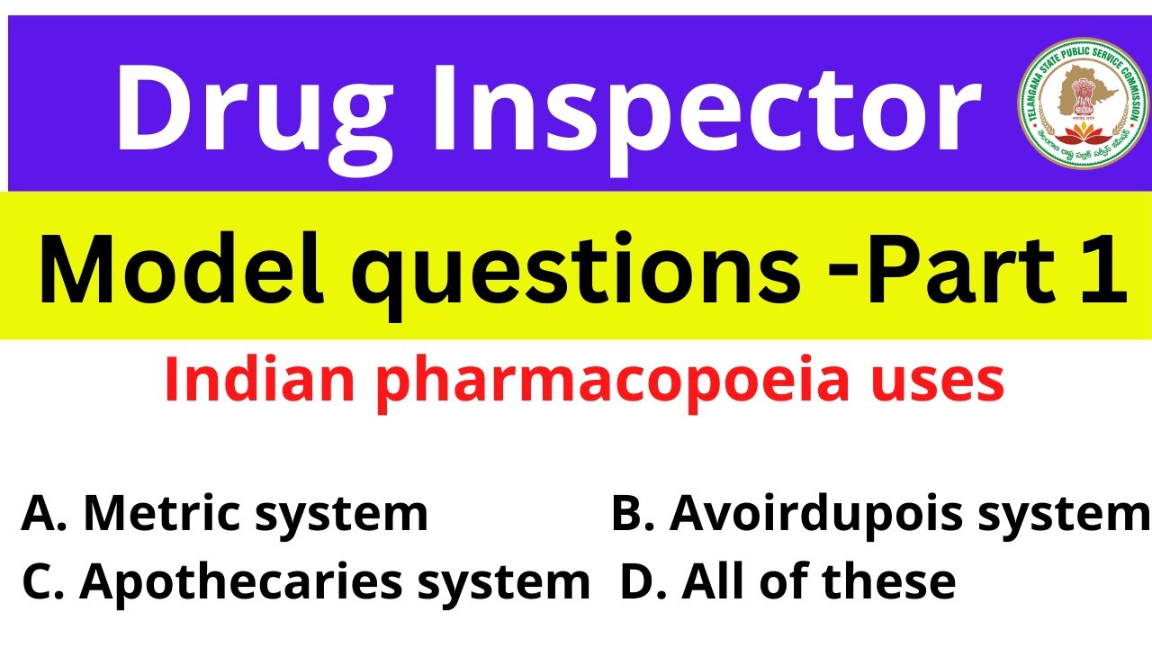 Drug Inspector previous year solved question paper ||TSPSC drug ...