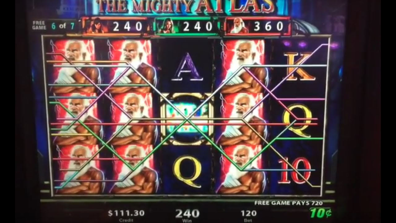 The mighty Atlas (10 cents machine) $12 bet bonus 7 spins ** SLOT LOVER ...