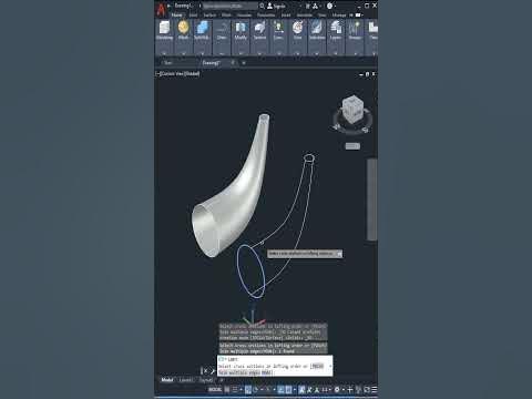 AutoCAD 3D, 3D Modeling, command loft with guides #shorts - YouTube