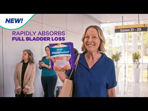 Introducing New MaxiProtect by Always Discreet! Rapidly Absorbs Full Bladder Loss