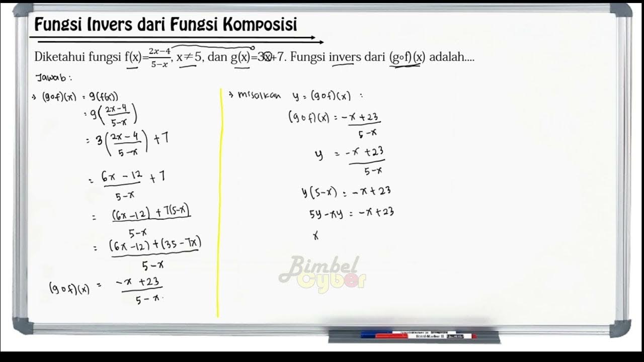 Cara Mencari Fungsi Invers dari Fungsi Komposisi - YouTube