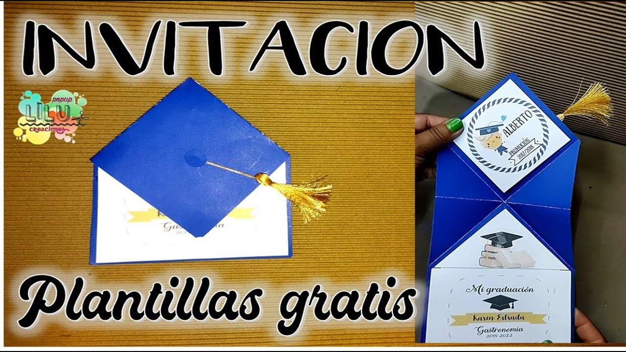 INVITACION BIRRETE FACIL / MOLDE GRATIS - YouTube