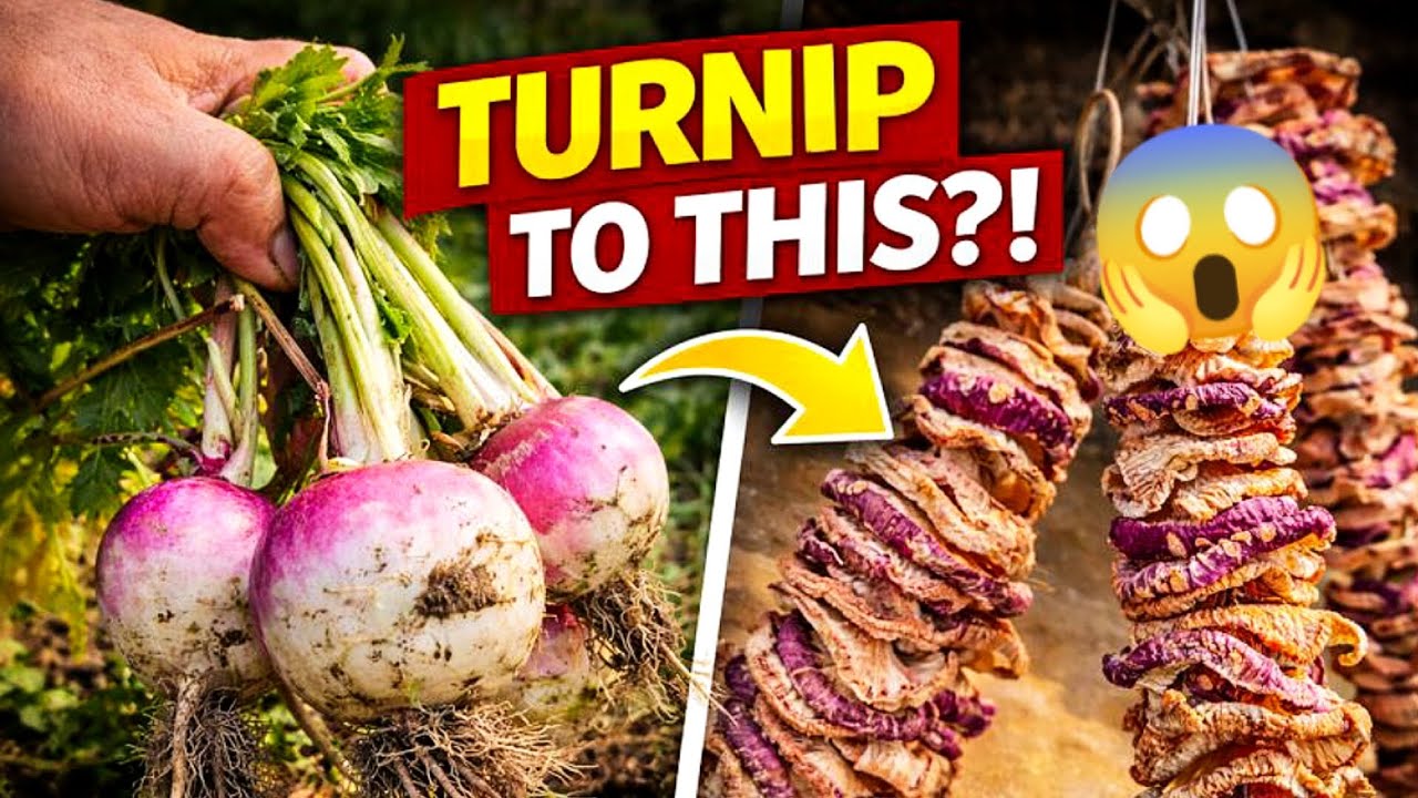 How to Dry Turnips for Winter | old traditional Village method - YouTube