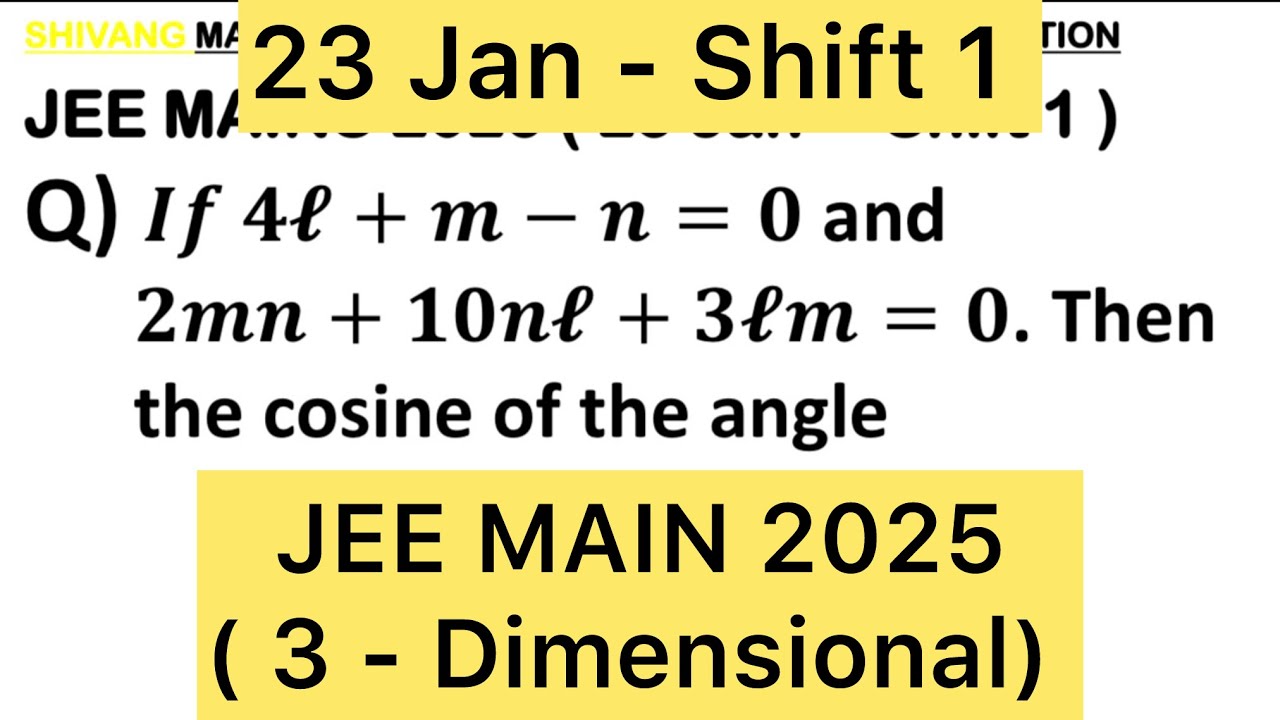 Q20) Let the direction cosines of two lines satisfy the equations 4𝓁+𝑚− ...