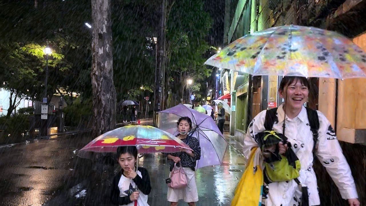 Japan Night Rain Walk: Kyoto Pontocho & Takase River in 4K HDR | Japan ...