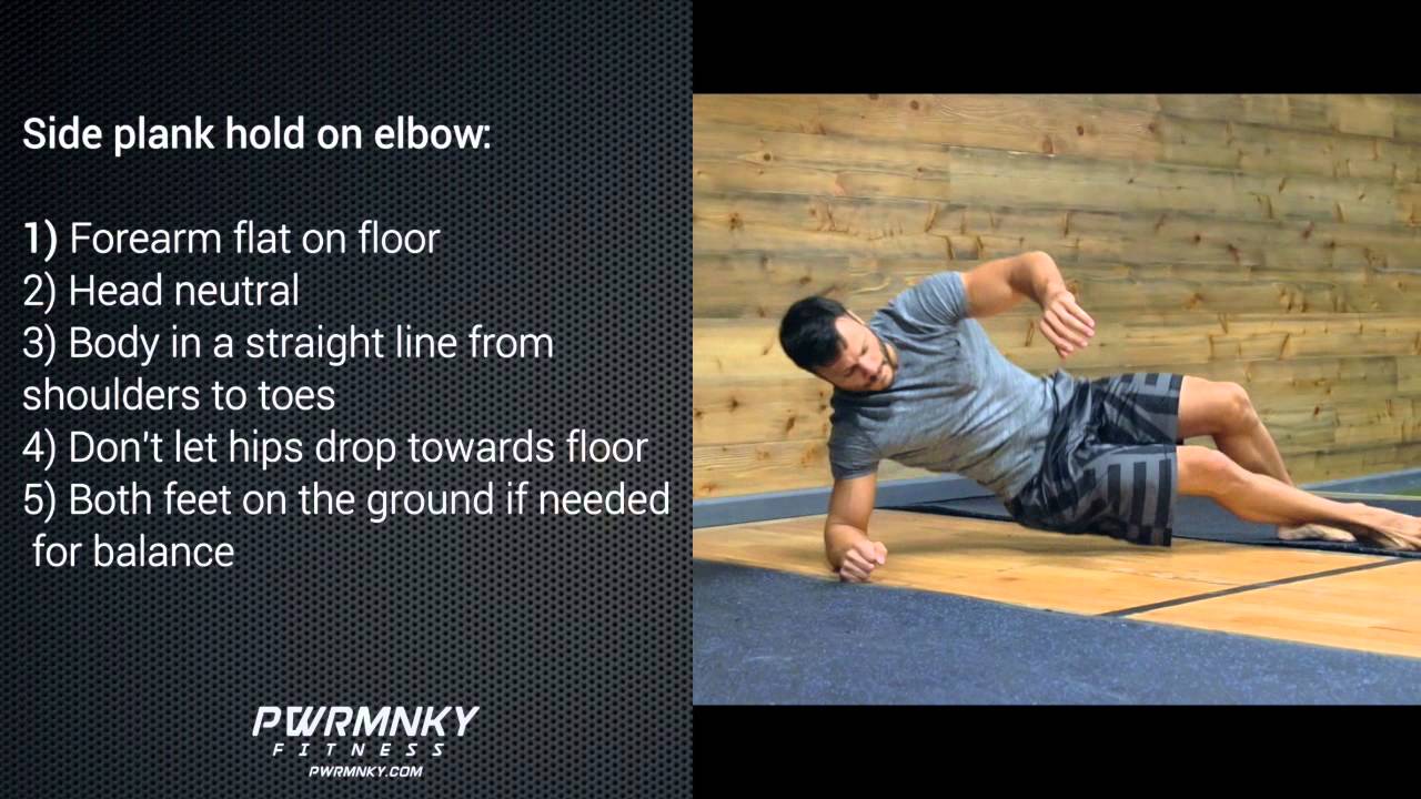 MONKEY METHOD SIDE PLANK HOLD ON ELBOW: - YouTube
