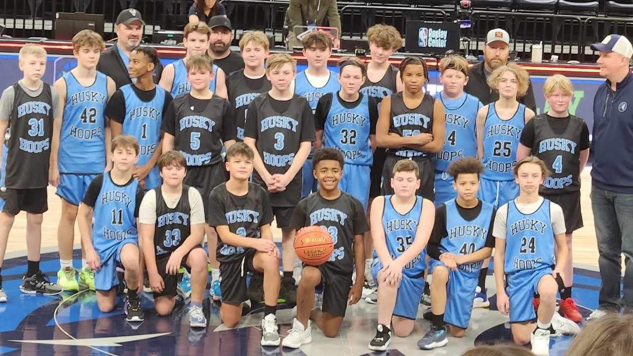 Husky Hoops at the timber wolves court - YouTube