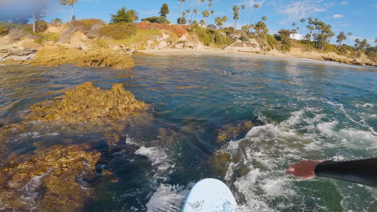 Surfing DRY Reef Break at Very Low Tide - YouTube