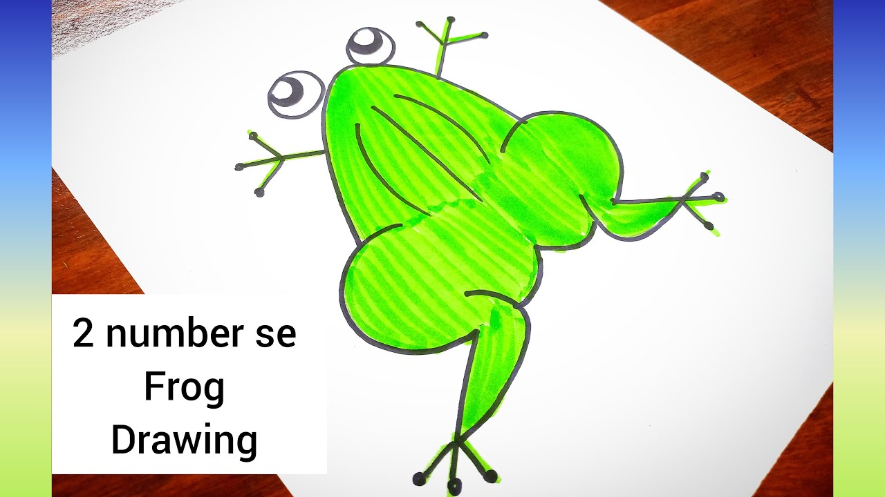 2 number se frog drawing | Frog drawing easy | Frog drawing | Number ...