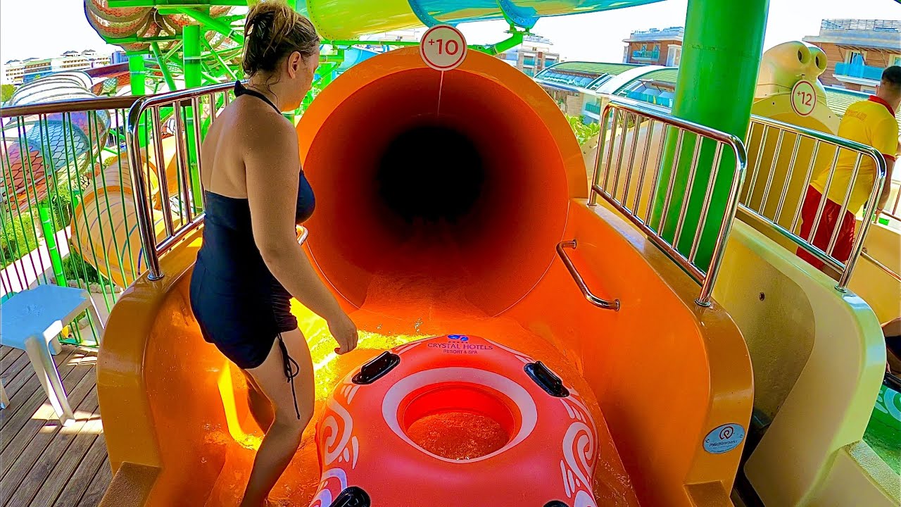 Rafting Water Slide Ride at Crystal Waterworld Resort - YouTube