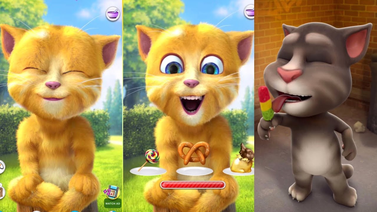 My Talking Ginger dan Talking Tom Makan ice cream bersama - YouTube