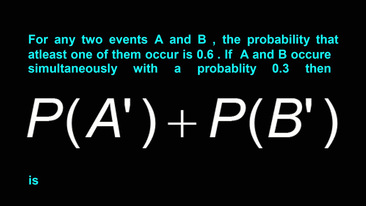 For any two events A and B , the probability that at least one of them ...