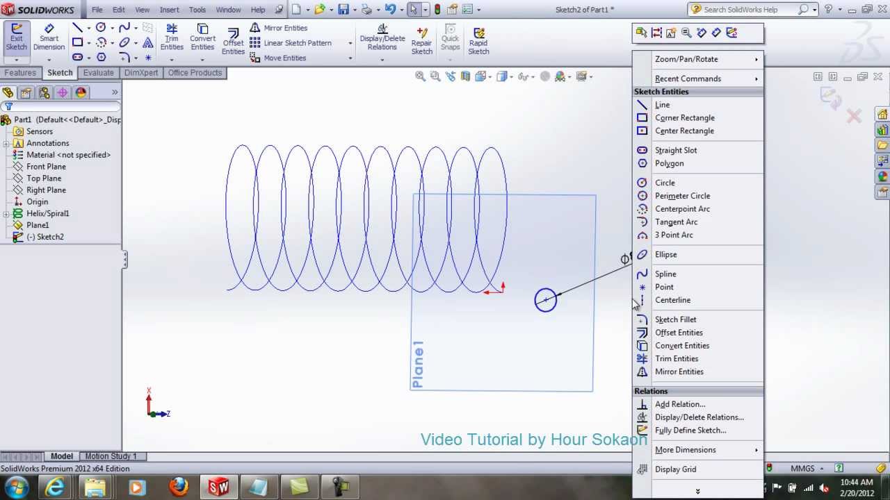 Model Helix/Spiral in SolidWorks - YouTube