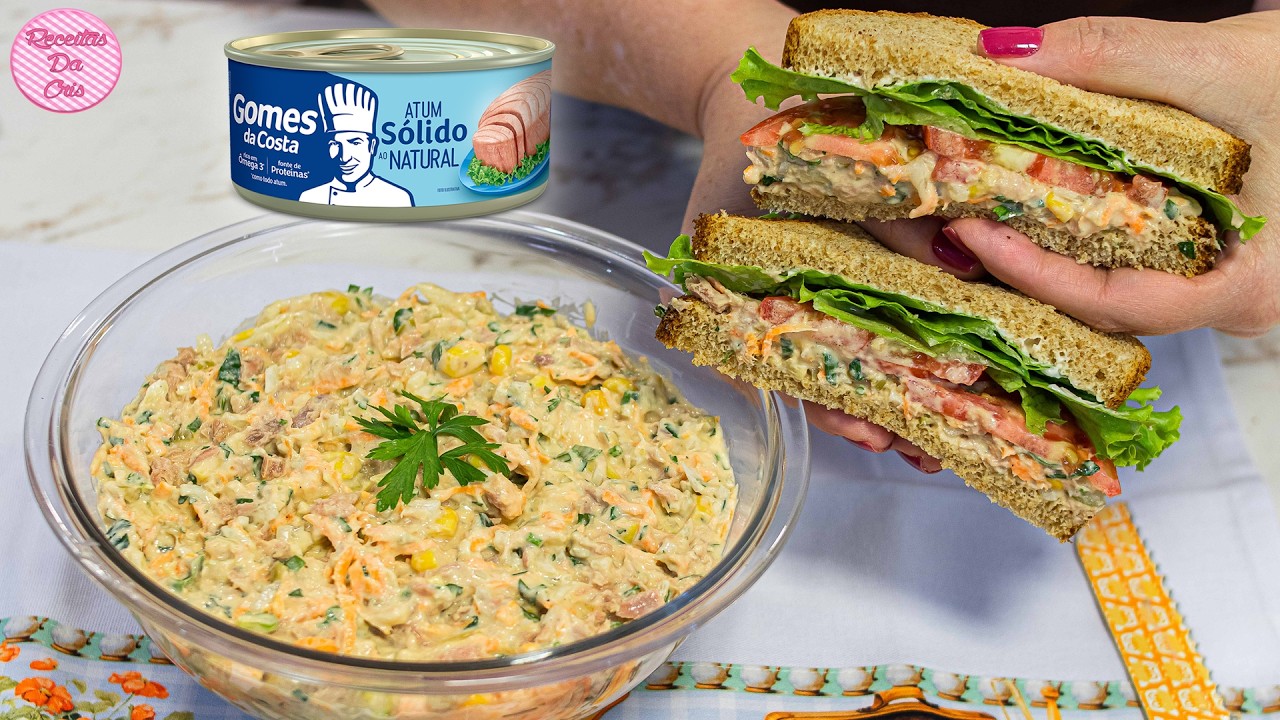 PATÊ DE ATUM SUPER CREMOSO PARA SANDUÍCHE NATURAL PÃES TORRADAS E MUITO ...