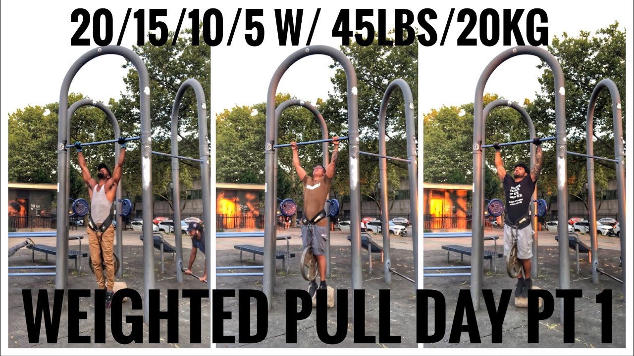 50 pull ups with 45lbs / 20kg | 20-15-10-5 light pull day w/ @Stylez2 ...
