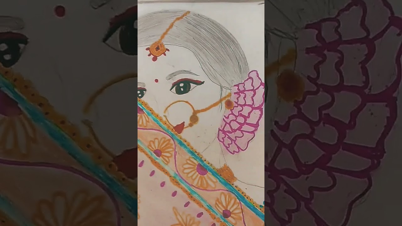beautiful dulhan drawing - YouTube