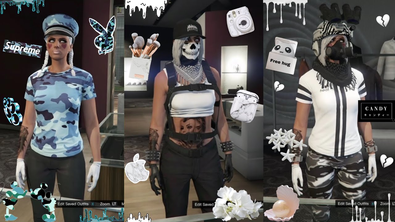 3 *EASY* GTA 5 (CUTE) OUTFITS! (Full Tutorial) - YouTube