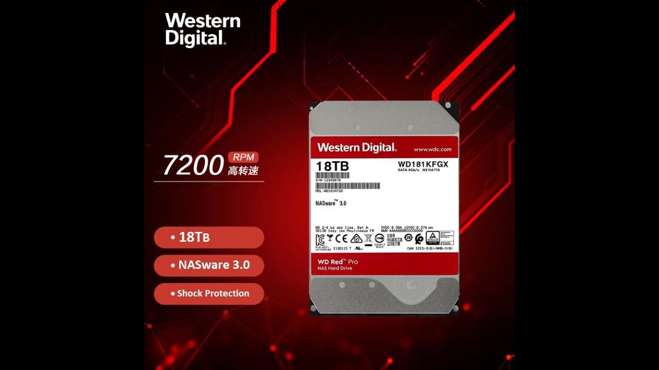 WD181KFGX Western Digital Red Pro 18TB 7200RPM SATA 6Gbps 3.5-inch ...