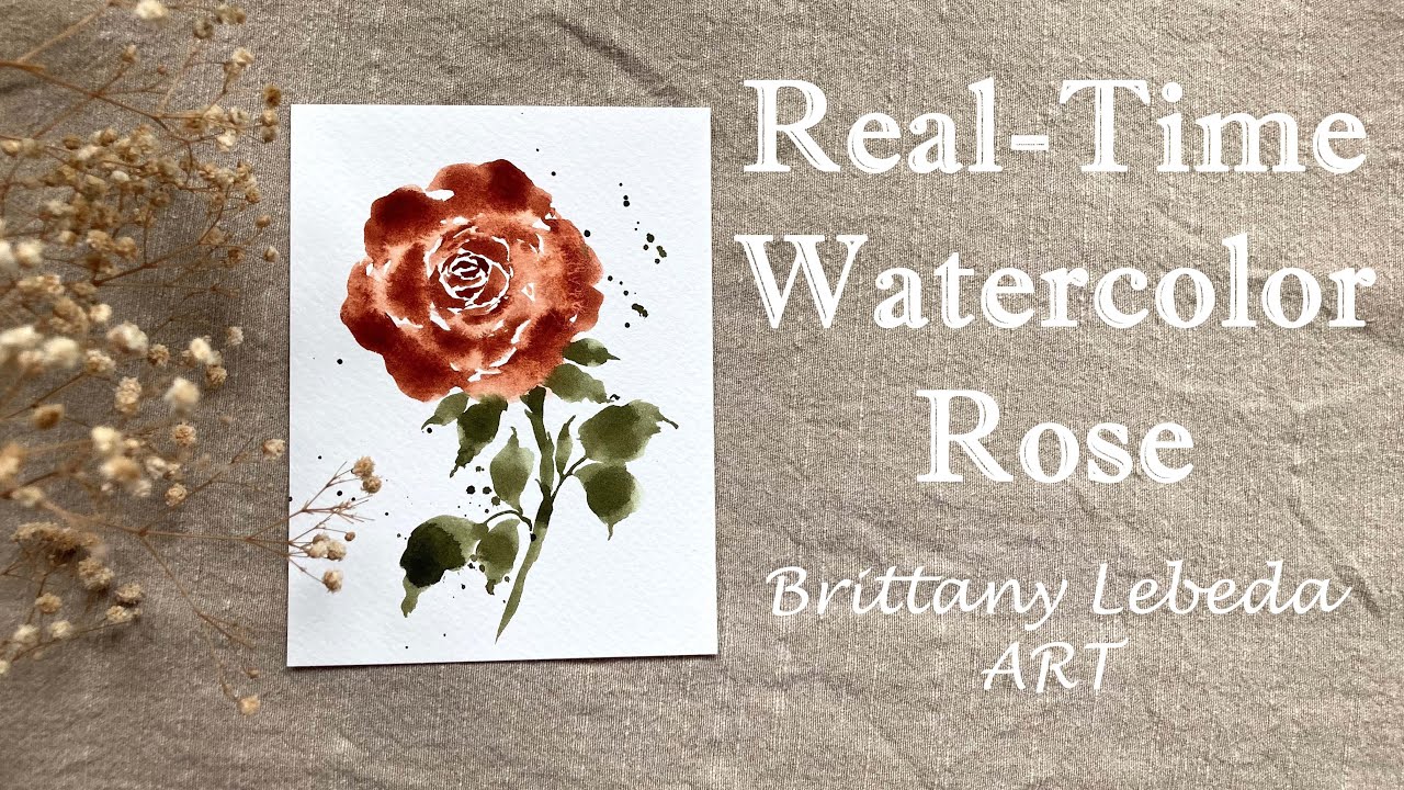 Real-Time Watercolor Rose DEMO | Tutorial for Beginners | Full Painting ...